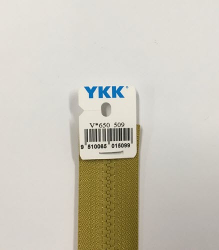 YKK vislon blokrits mosterdgeel 509 | ykk-v-509