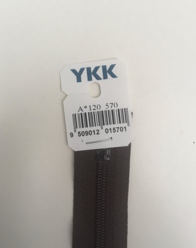 YKK spiraalrits 570 bruin