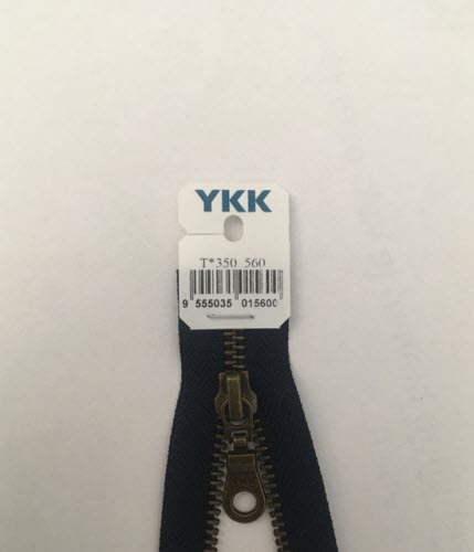 Rits YKK deelbaar donkerblauw 560 (brons)