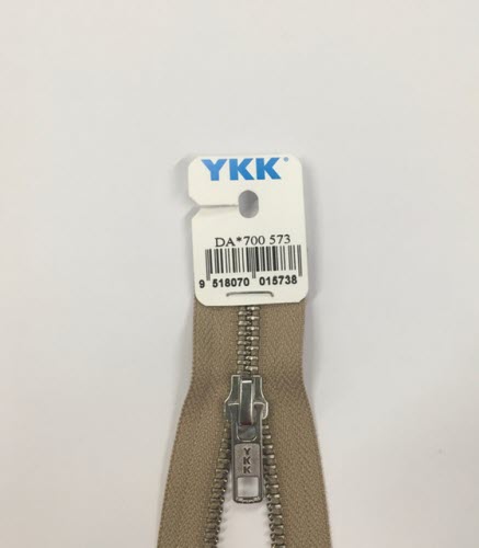 Rits YKK deelbaar beige 573 (nikkel) | YKK-DA573